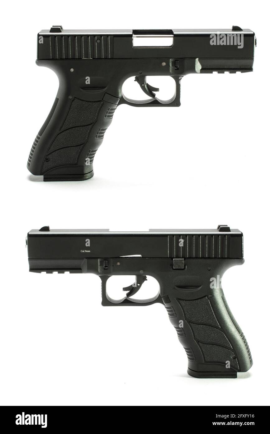 Gun, pistol isolated on white Stock Photo - Alamy