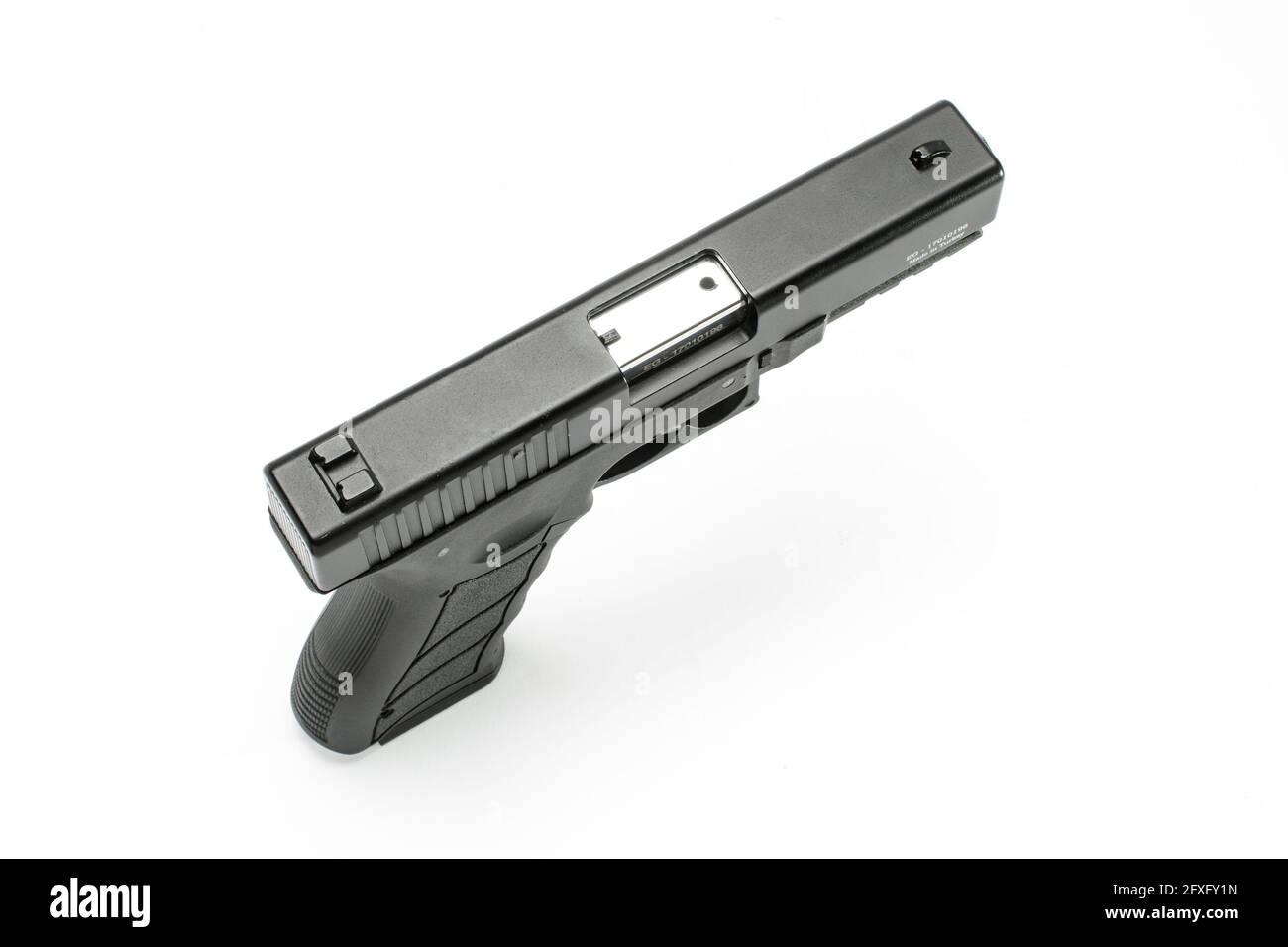 Gun, pistol isolated on white view from above Stock Photo - Alamy