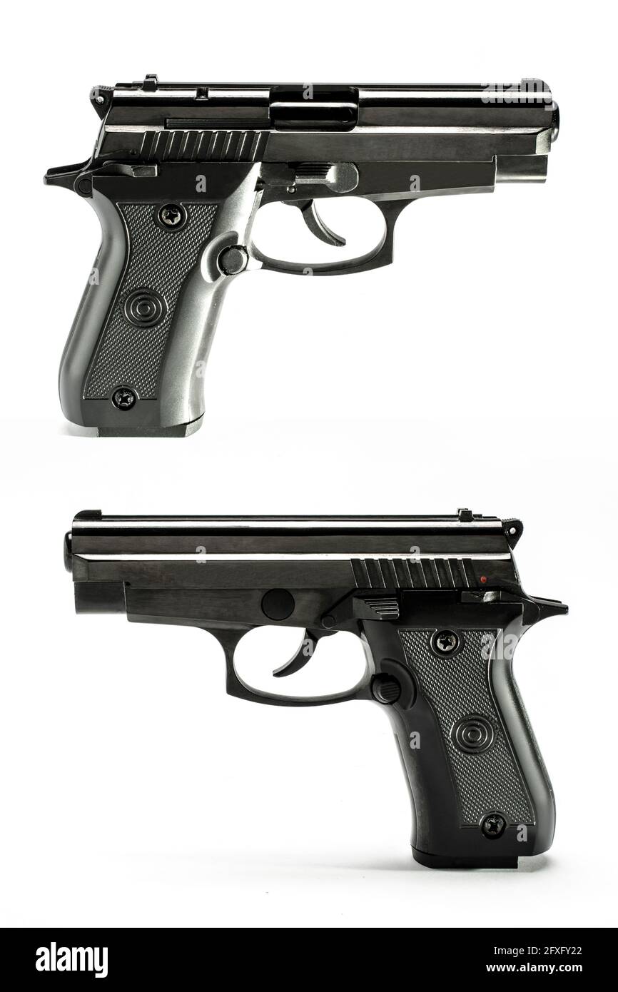 Gun, pistol isolated on white Stock Photo - Alamy