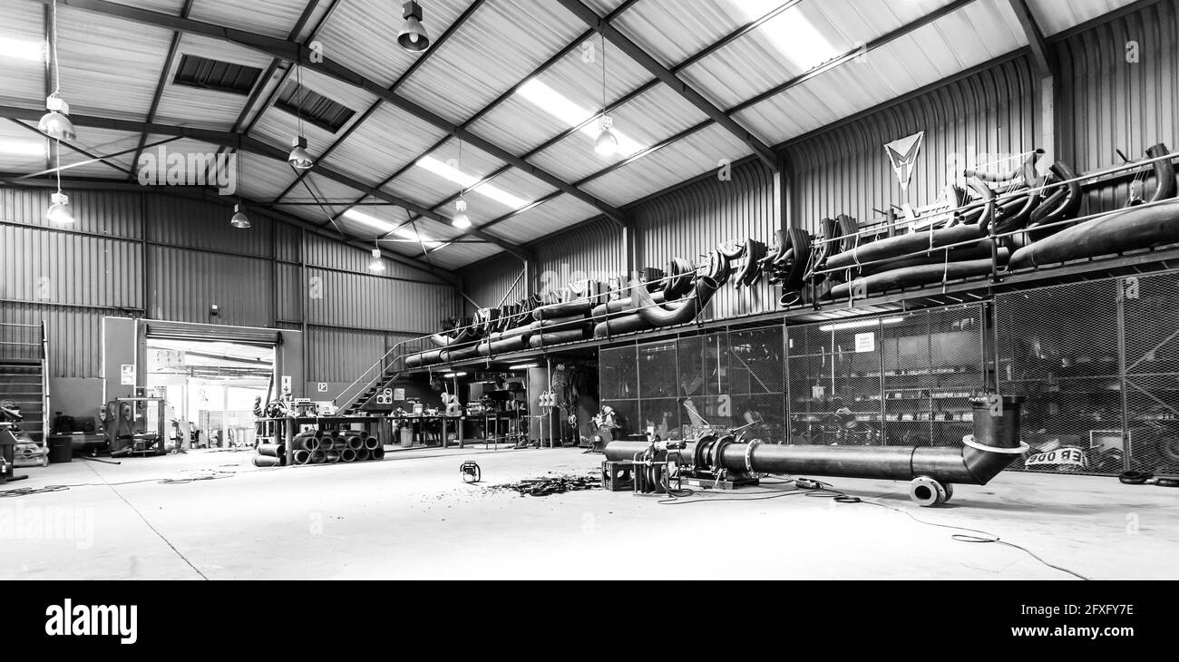 Steel fabrication workers Black and White Stock Photos & Images - Alamy