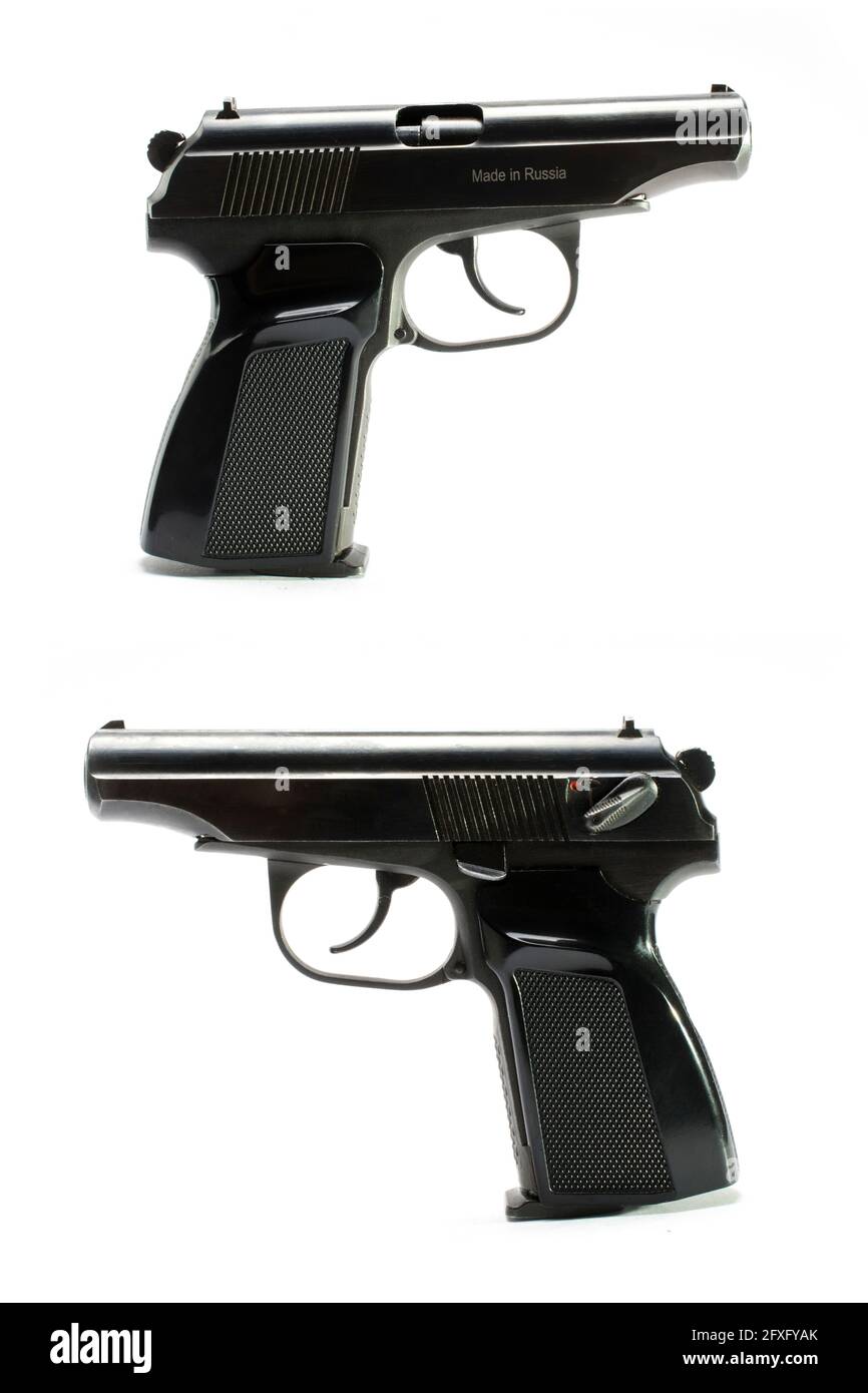 Gun, pistol isolated on white Stock Photo - Alamy