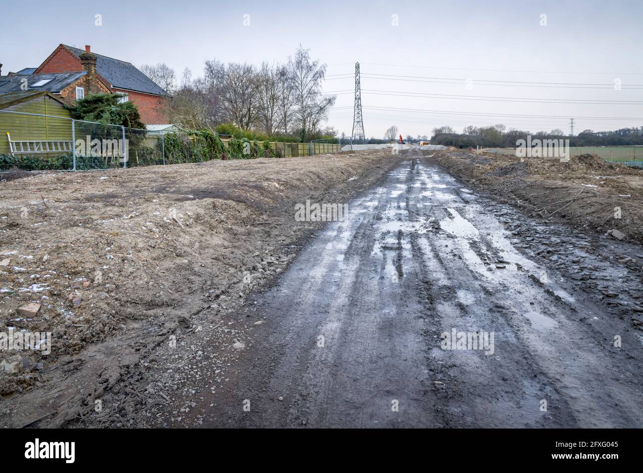 Construction work on East West Rail line at Verney Junction near ...