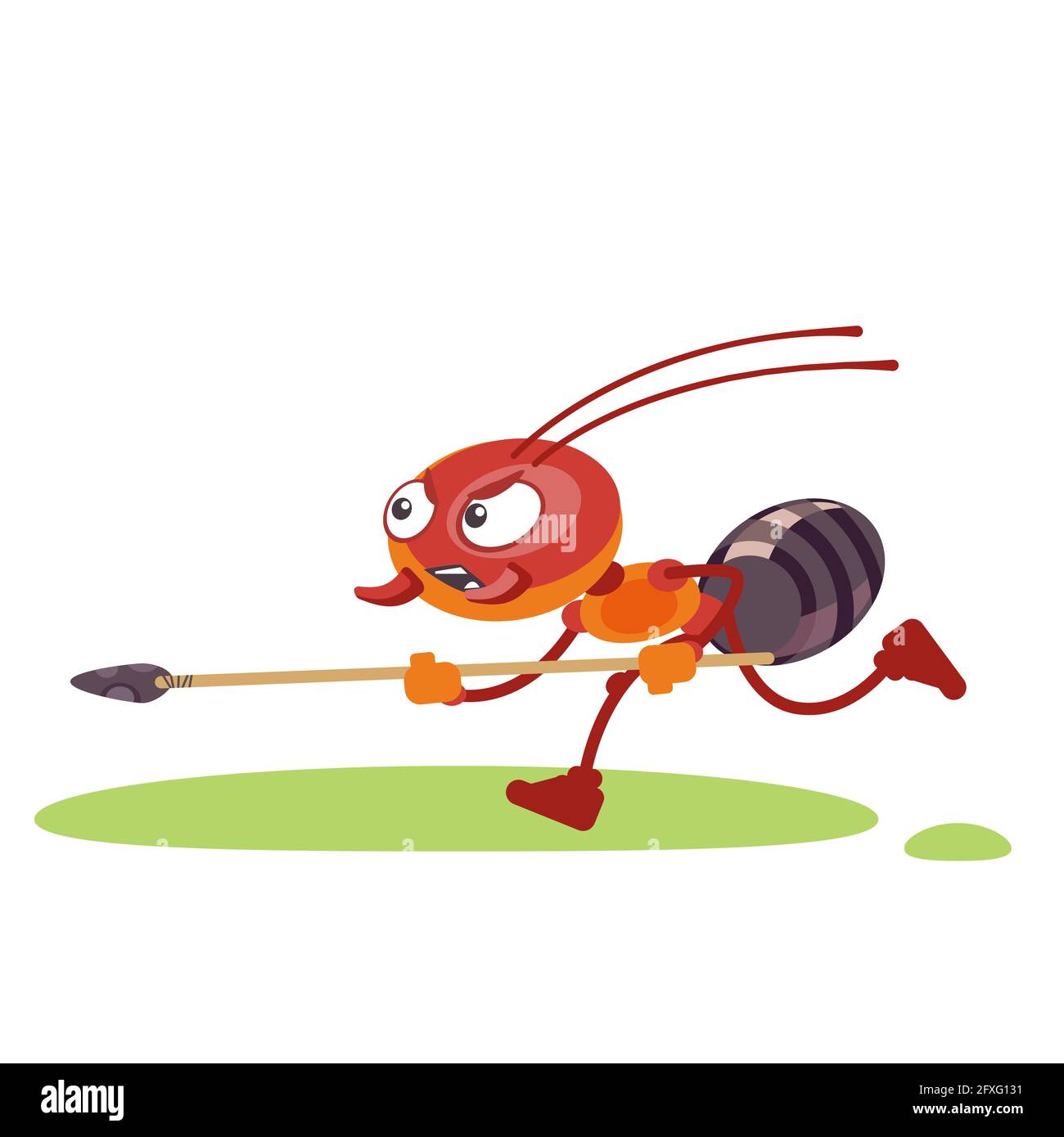 Ant soldier character in a fighting pose screams and runs to attack ...
