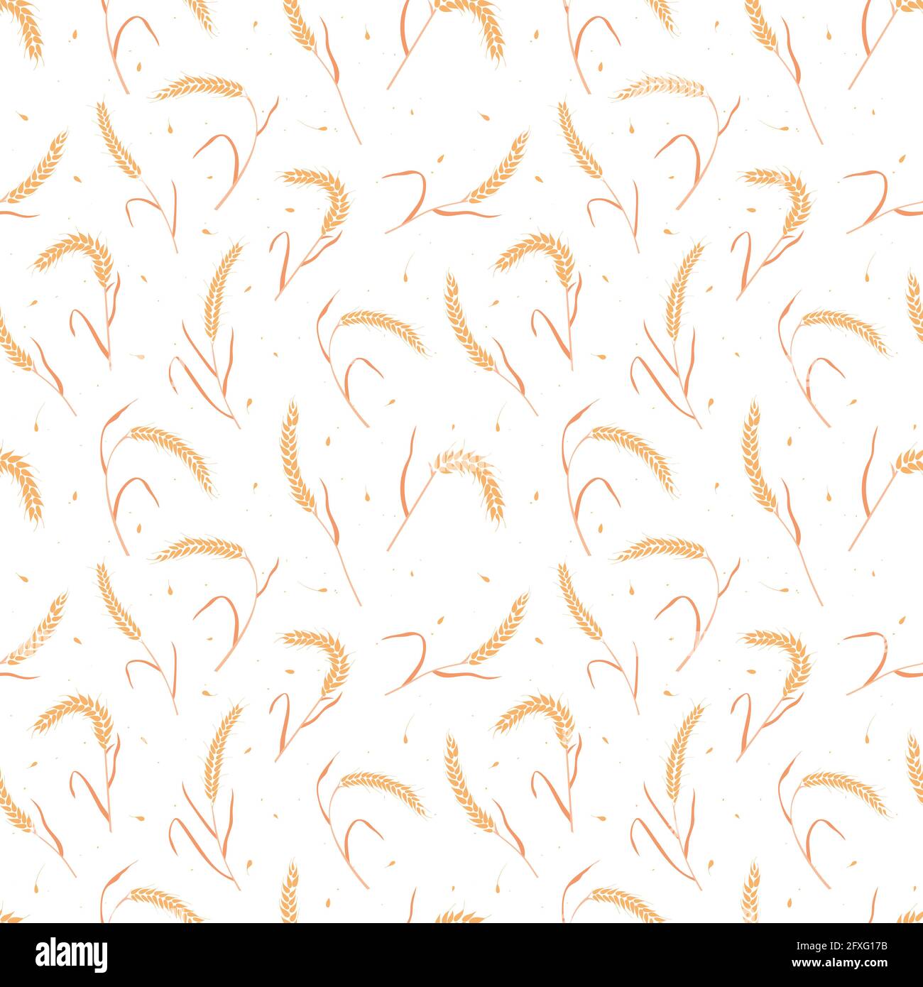 Seamless pattern with whole grain seeds organic, natural ears isolated ...