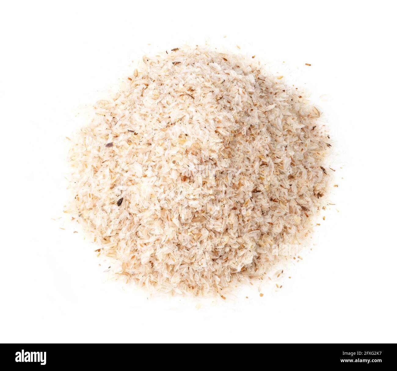 handful of Psyllium husk closeup on white background Stock Photo - Alamy