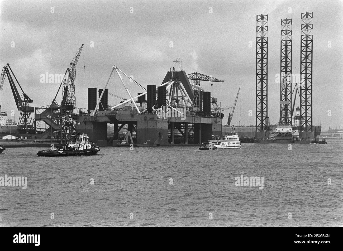 VDSM yard at Rotterdam with Simon Stevin dredge tower (l) and a ...
