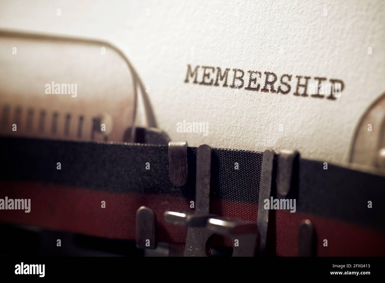 Membership word written with a typewriter Stock Photo - Alamy