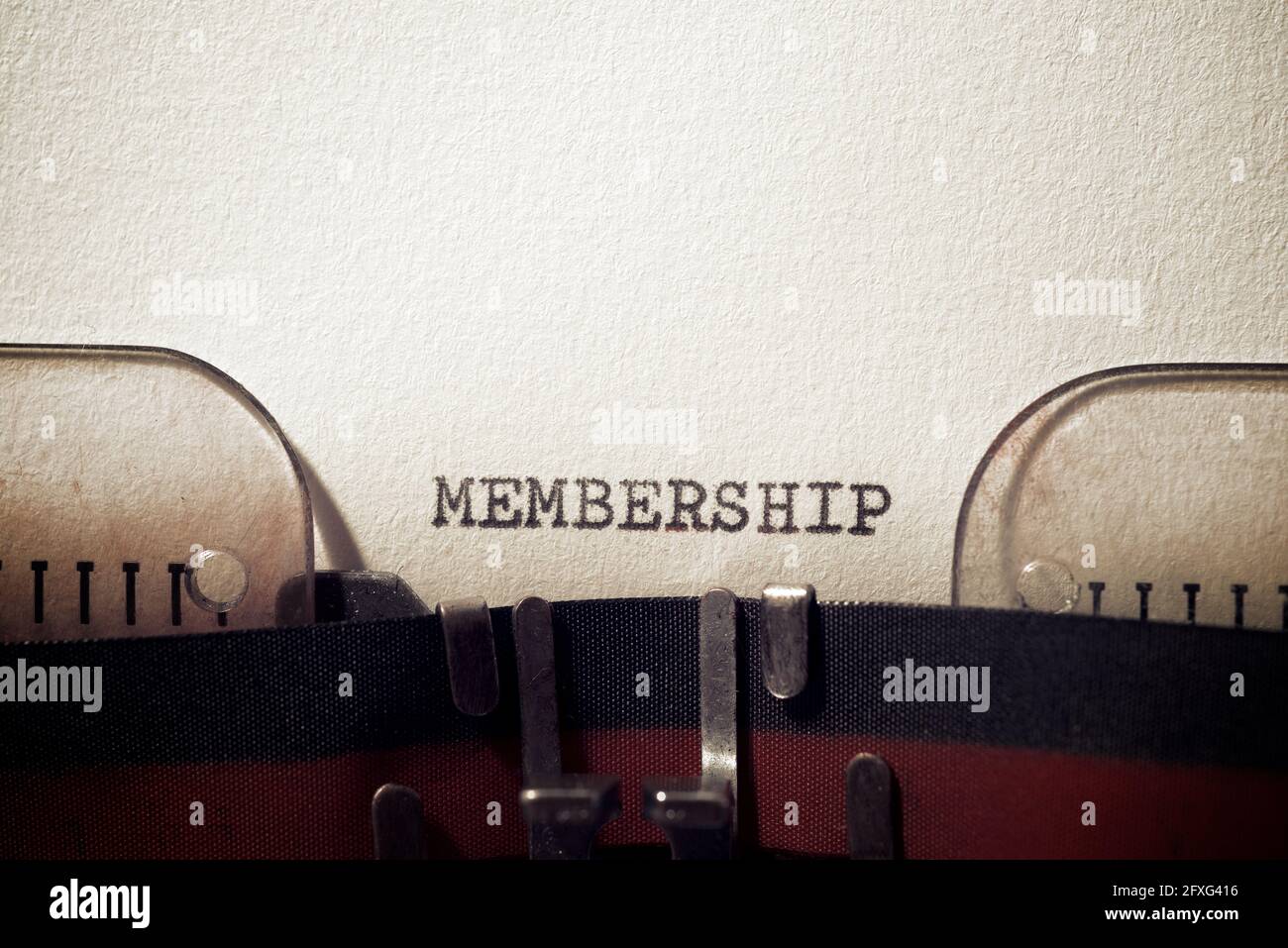 Membership word written with a typewriter Stock Photo - Alamy