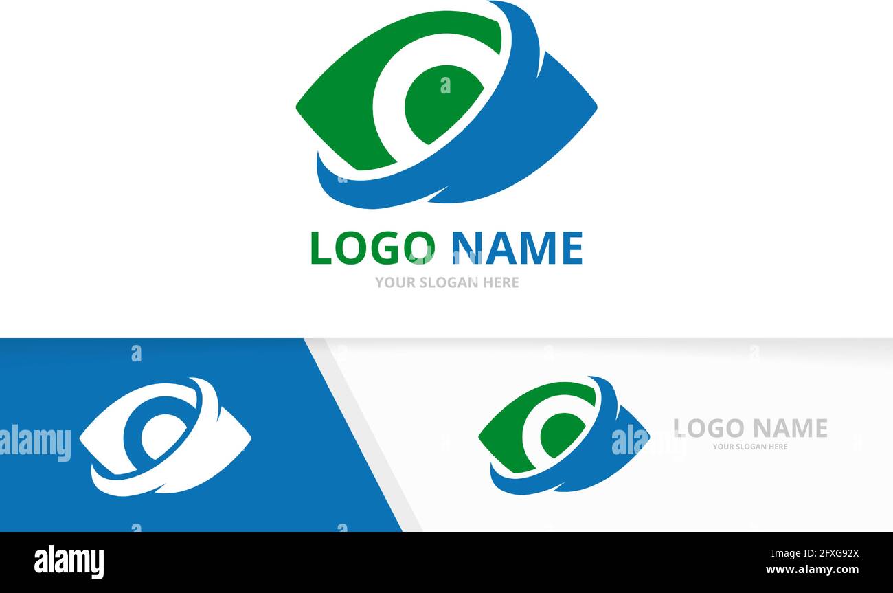 Minimalist eye logo combination. Unique multimedia vision logotype ...