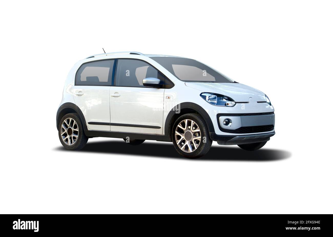 Small hatchback city car side view isolated on white background Stock ...