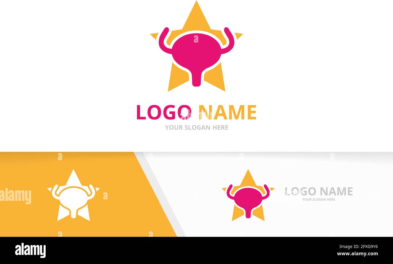 Vector bladder and star logo combination. Urinary tract logotype design ...