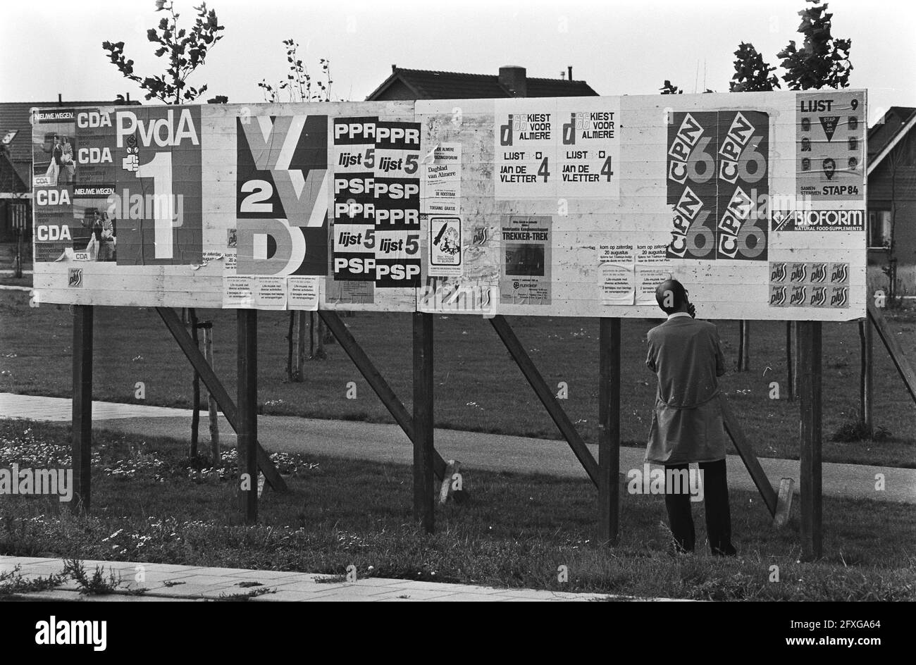 Election posters of among others D66 and the CPN for the election of ...