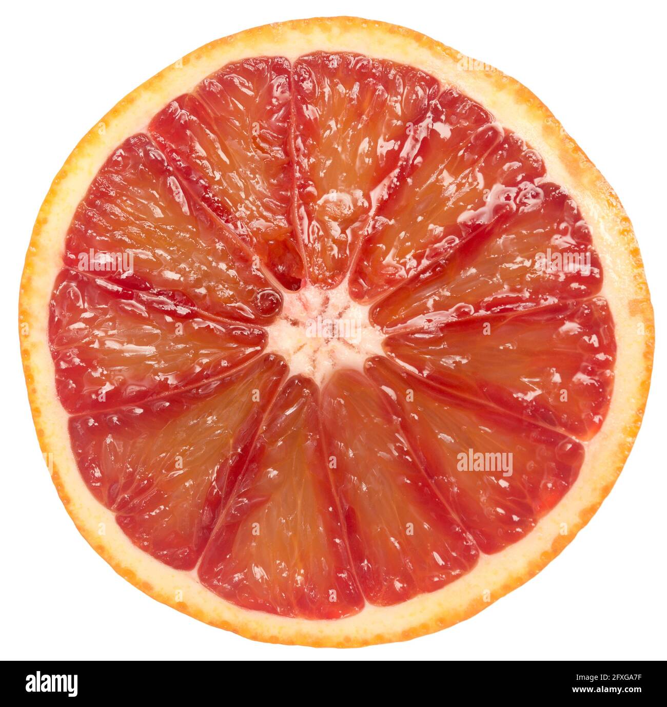 Slice of ripe red orange isolated on white background Stock Photo - Alamy