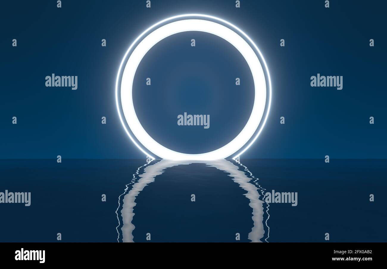 Water surface with light illuminated, 3d rendering. Computer digital ...