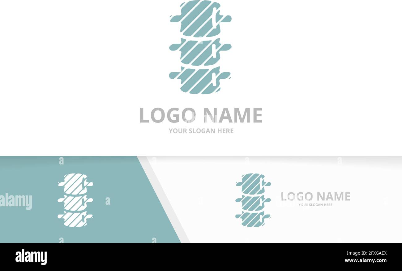 Abstract spine bone logo. Vertebral column, chiropractic logotype ...