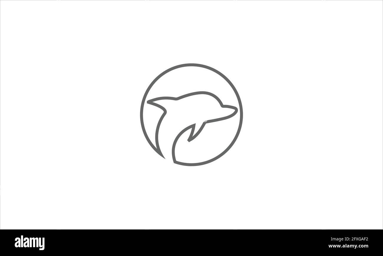 jumping in the sea dolphin Symbol or dolphin in circle Logo template ...