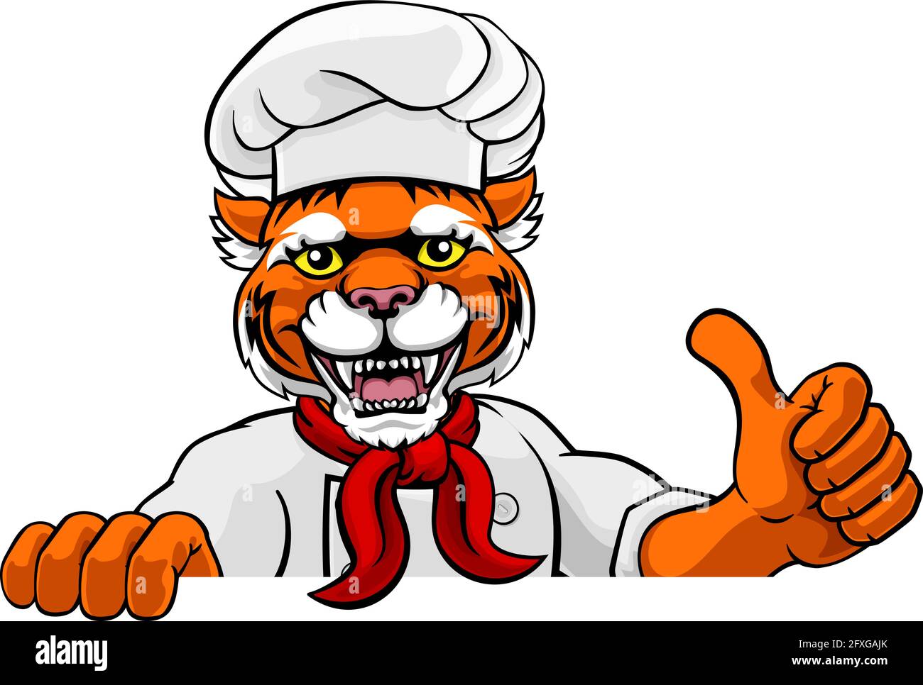 Tiger Chef Mascot Sign Cartoon Character Stock Vector Image & Art - Alamy