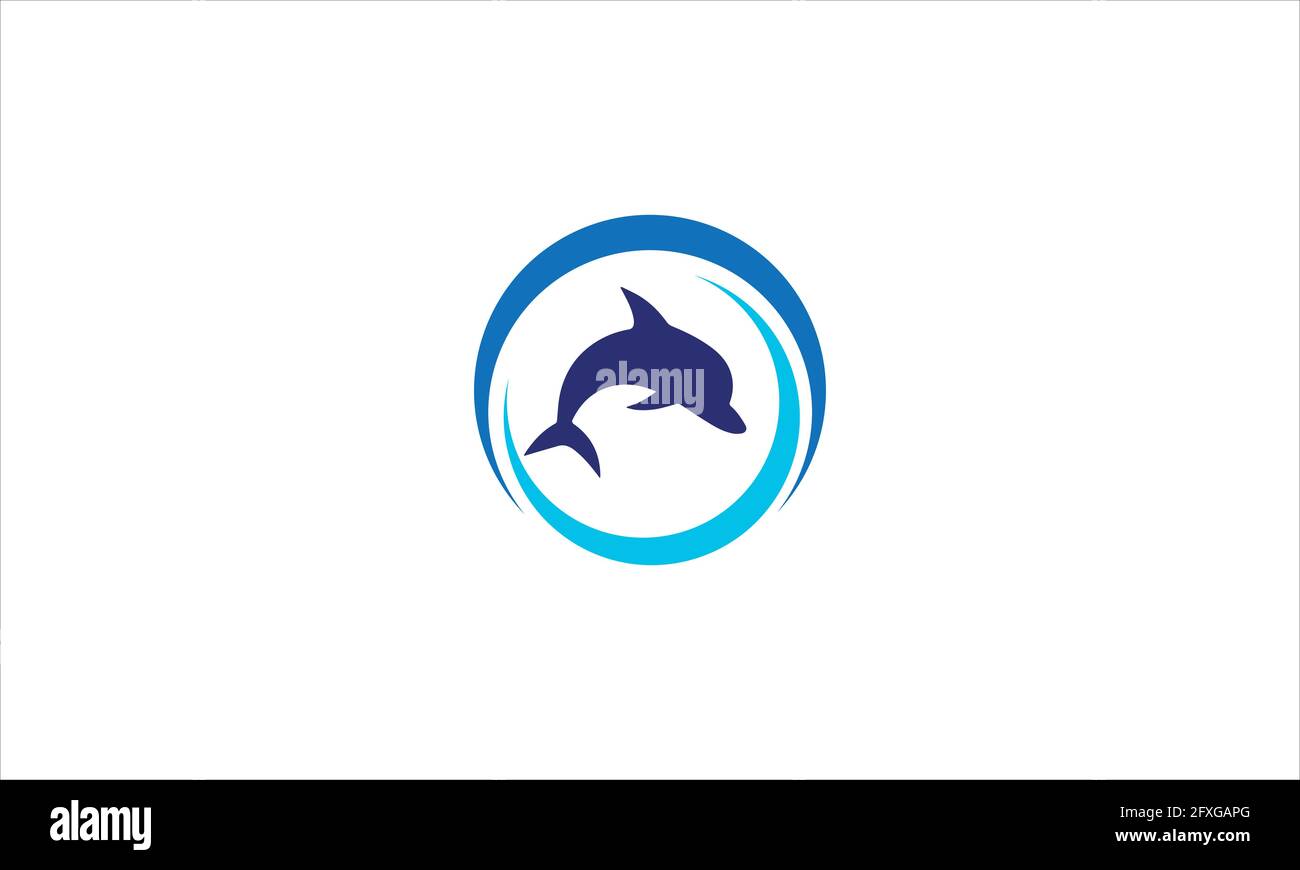 Dolphin fish logo icon vector template illustration Stock Vector Image ...