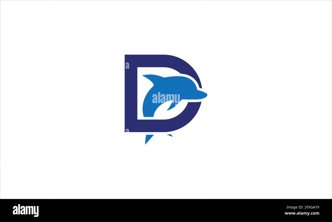 D Letter Dolphin Fish icon Logo vector illustration design Stock Vector ...