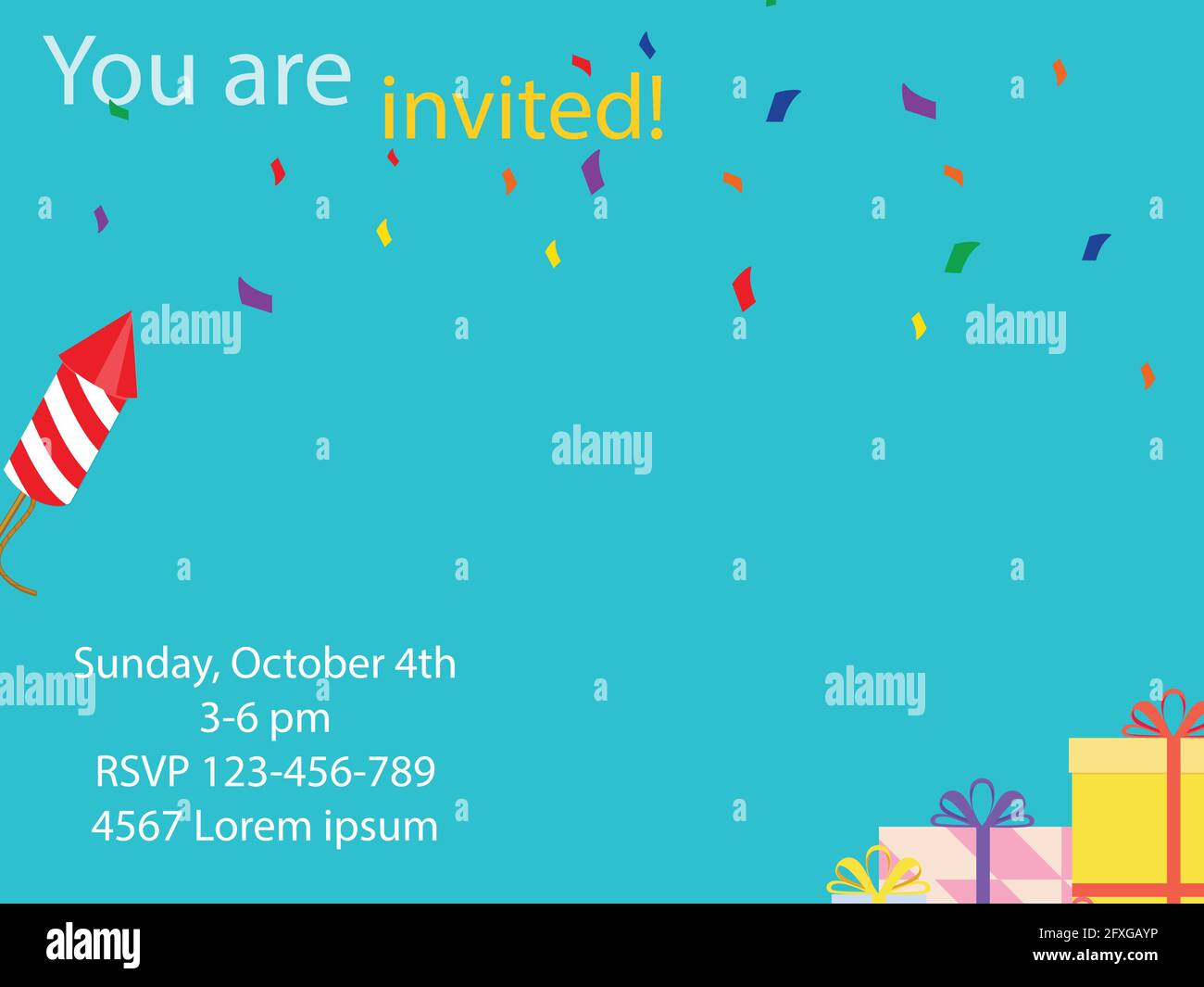 Birthday party anniversary invitation card, banner. You are invited ...