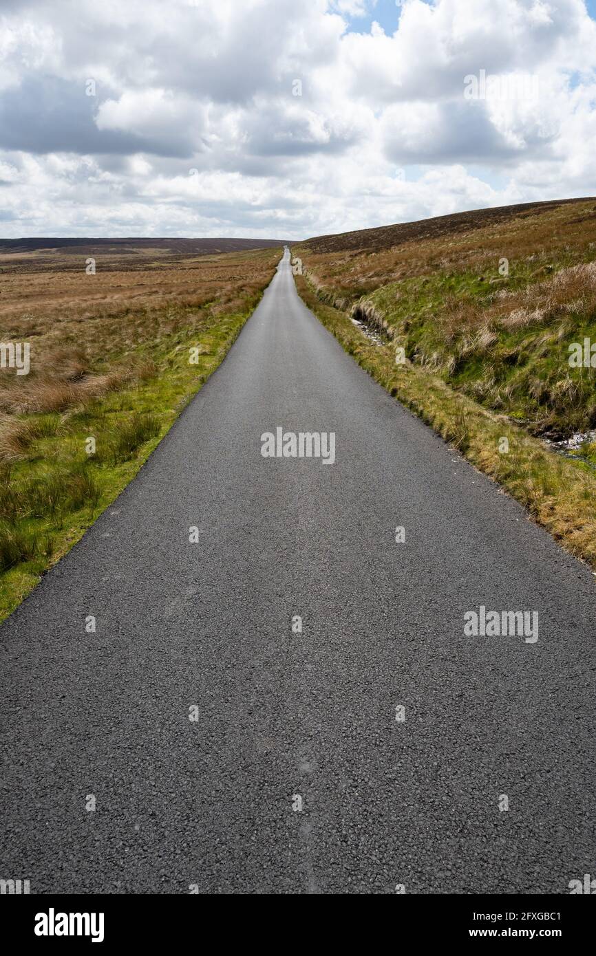 Long distance view of a road in wales Stock Photo - Alamy