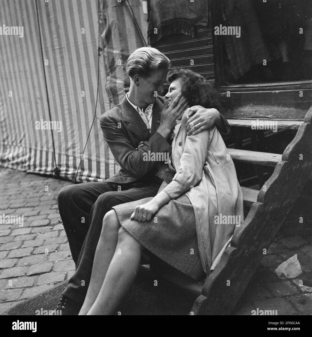 [Love couple in embrace], June 28, 1945, Liberation celebrations, World ...