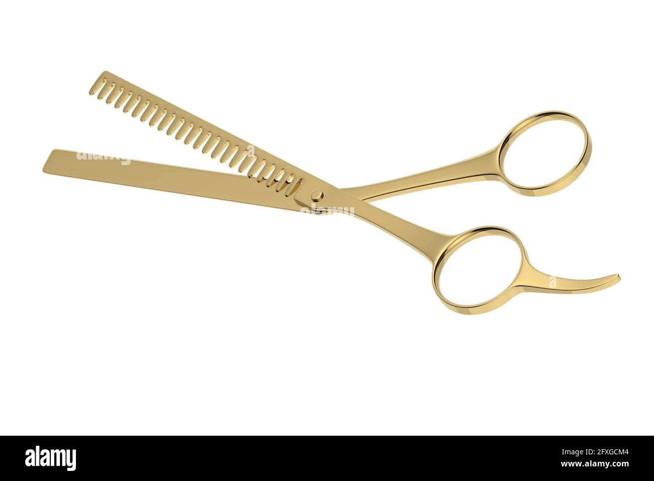 3d illustration golden scissors hi-res stock photography and images - Alamy