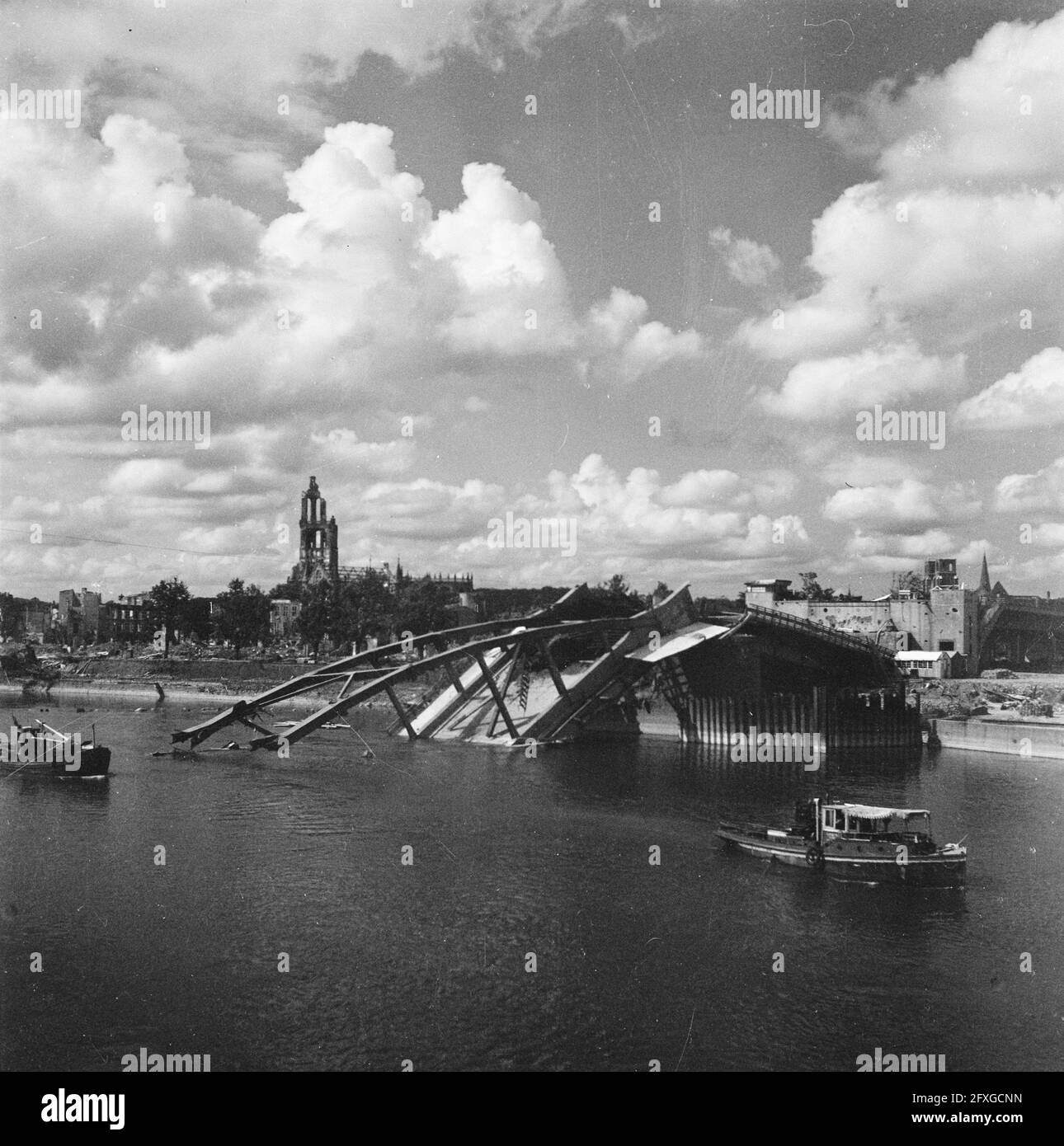 [Destroyed Rhine Bridge], June 1945, Destruction, Second World War, The ...