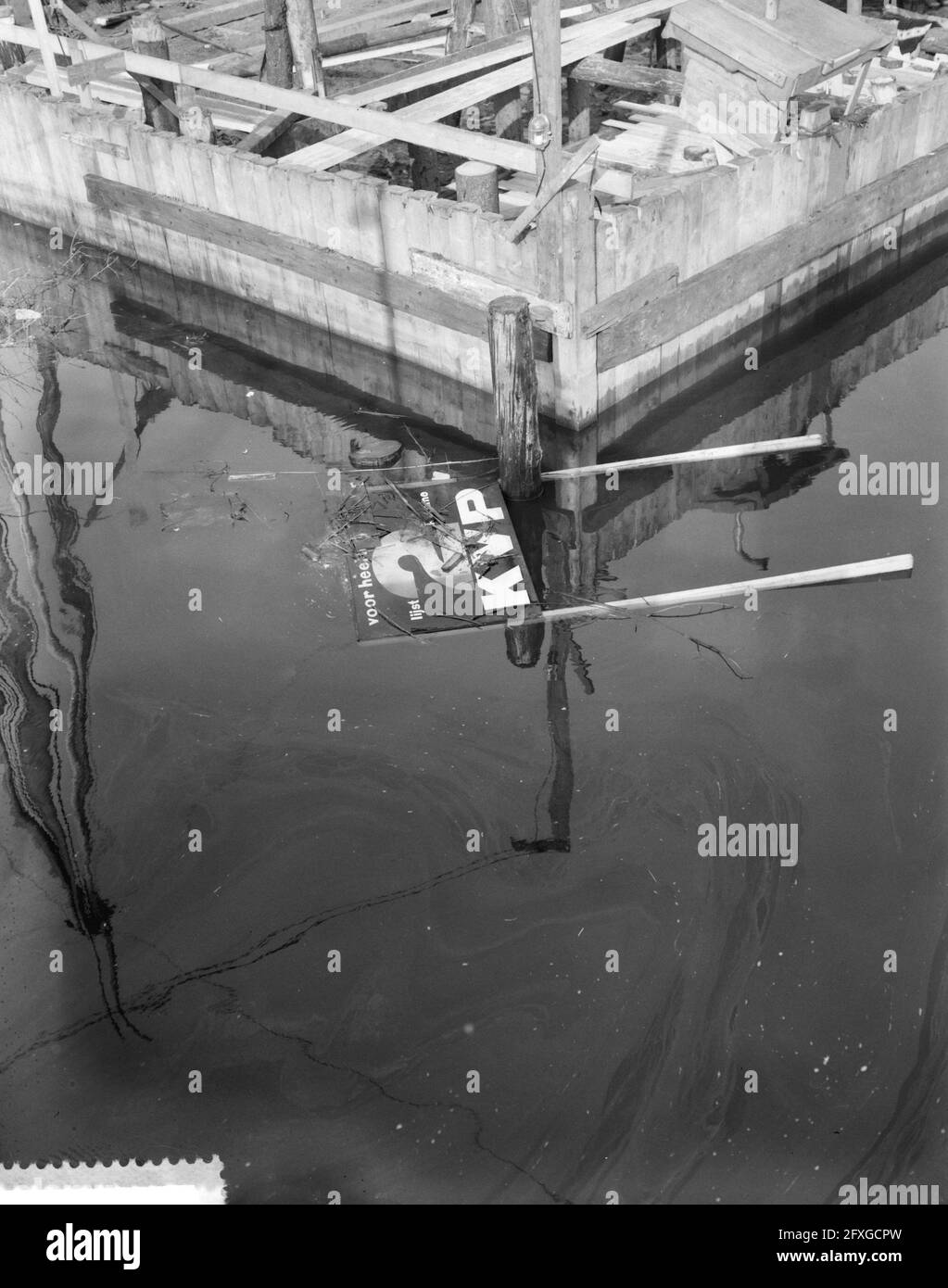 Destroyed election signs, February 27, 1959, election signs, The ...