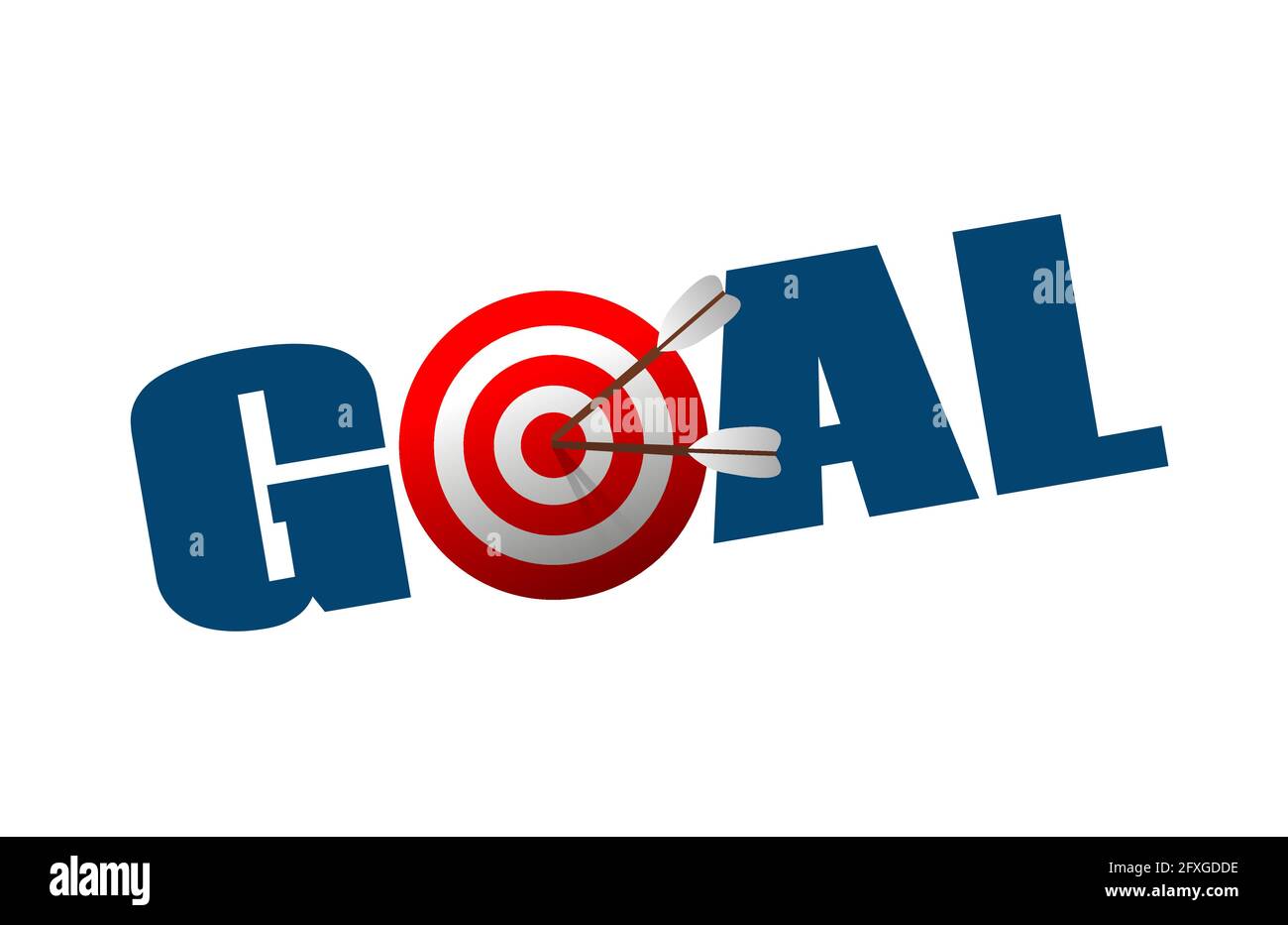 Business concept of hitting exactly the target. word goal. Arrows that ...