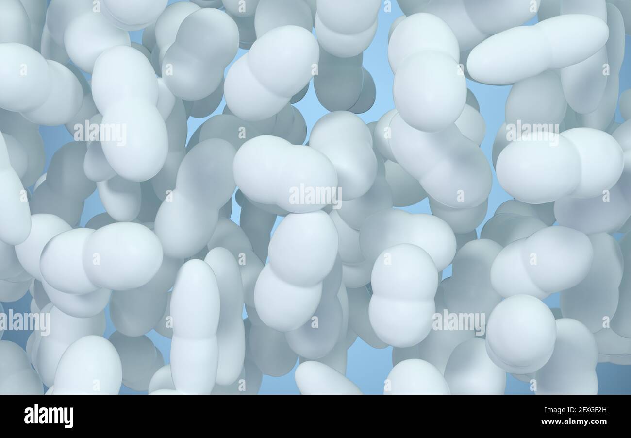 Large groups of germs with white background, 3d rendering. Computer ...