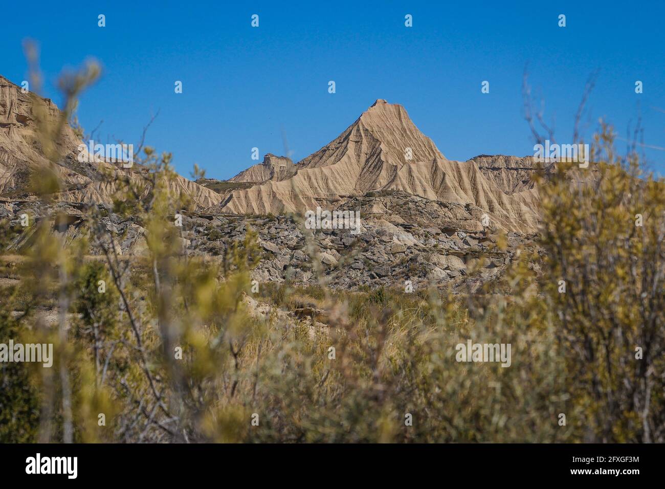 Spain, Navarre, Arguedas, Bardenas Reales desert, natural park ...