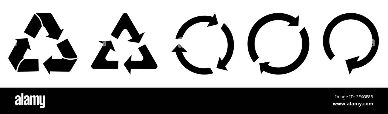 Set of black recycle icons. Design for web and mobile app. Vector ...