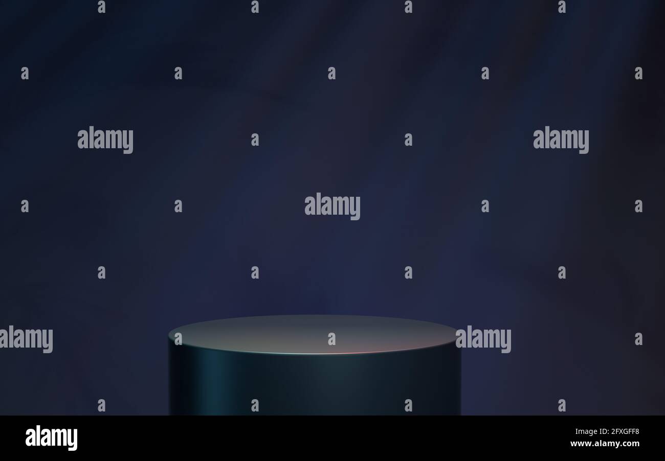 Empty stage with black background, 3d rendering. Computer digital ...