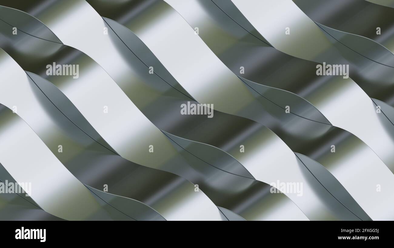 Metal stripes in waves. 3D illustration Stock Photo - Alamy