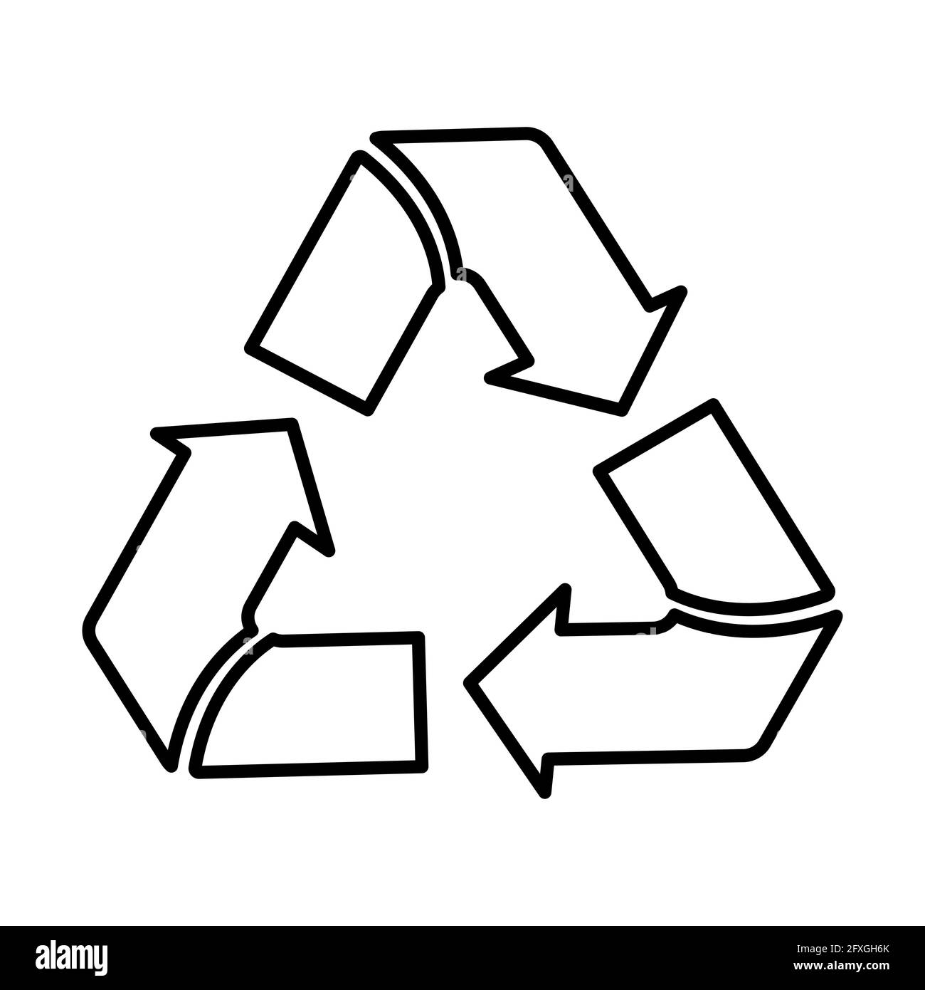 Recycle outline icon. Line art style. Vector isolated on white ...