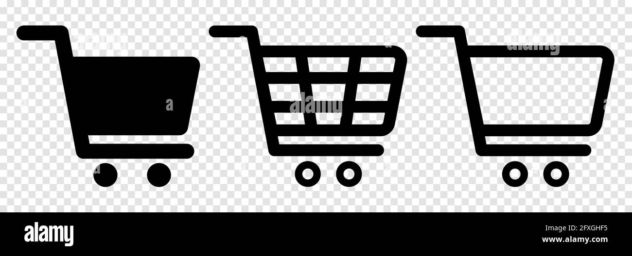 Set of shopping cart icons. Full and empty shopping cart symbol. Vector ...