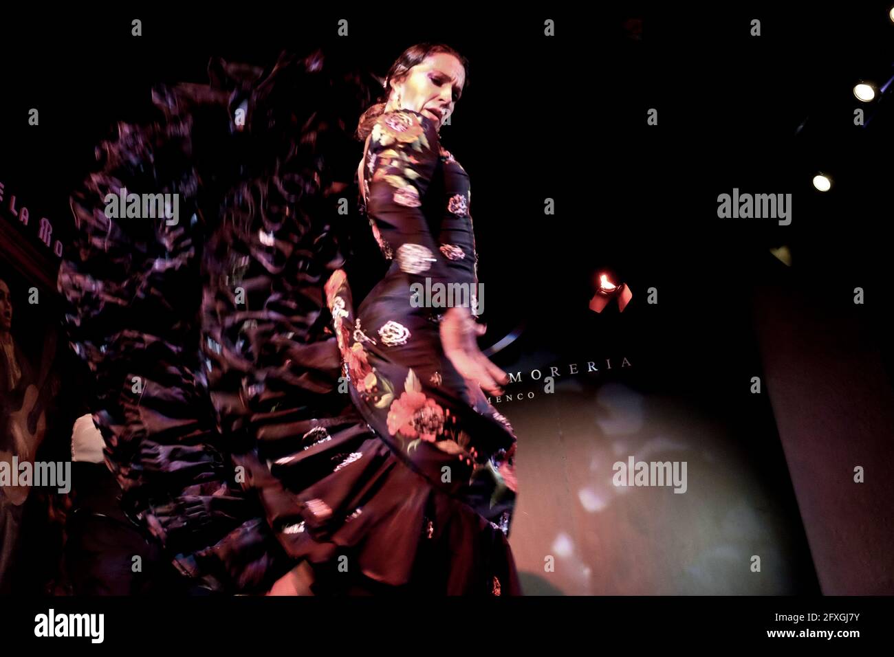 A flamenco dancer at the Corral de la Morería in Madrid, one of the ...