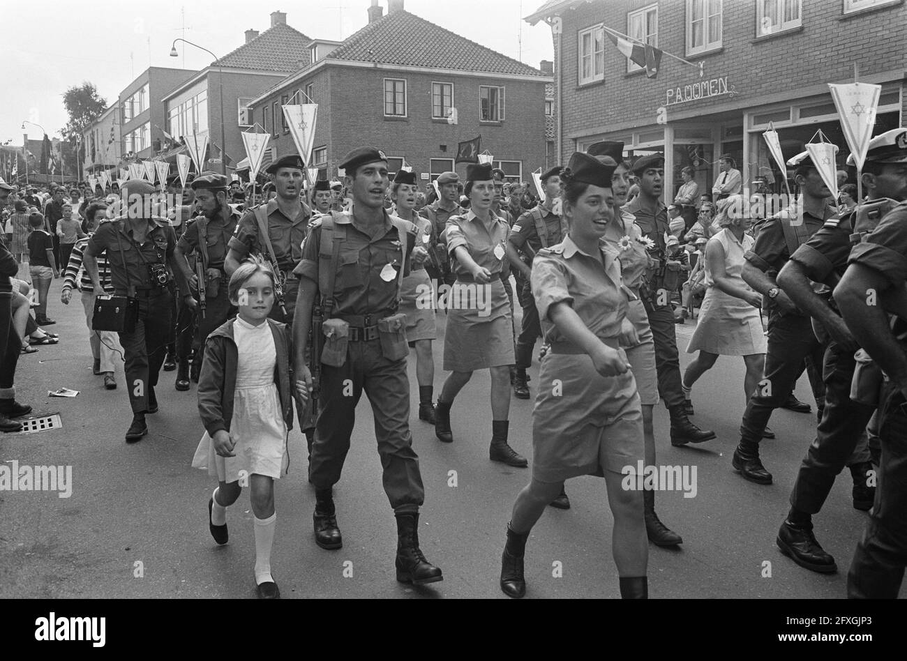 Four day marches in the netherlands Black and White Stock Photos ...