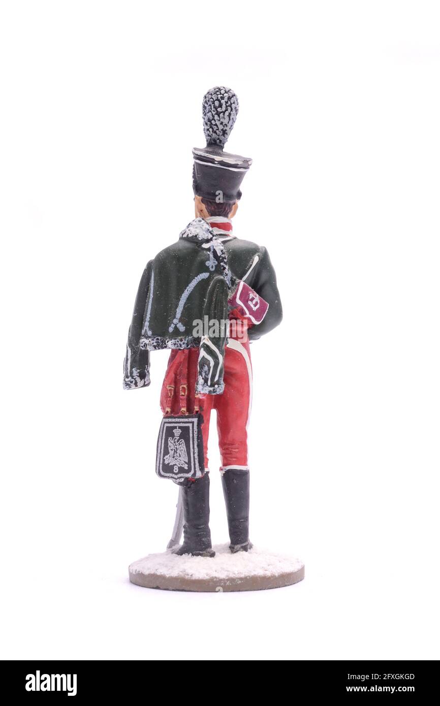 tin soldier officer Hussars, 1812 Isolated on white Stock Photo - Alamy