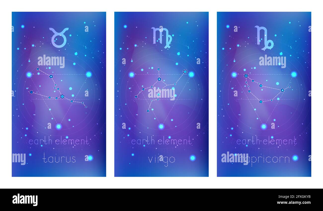 Set of three banners with Signs of the Zodiac, astrological ...