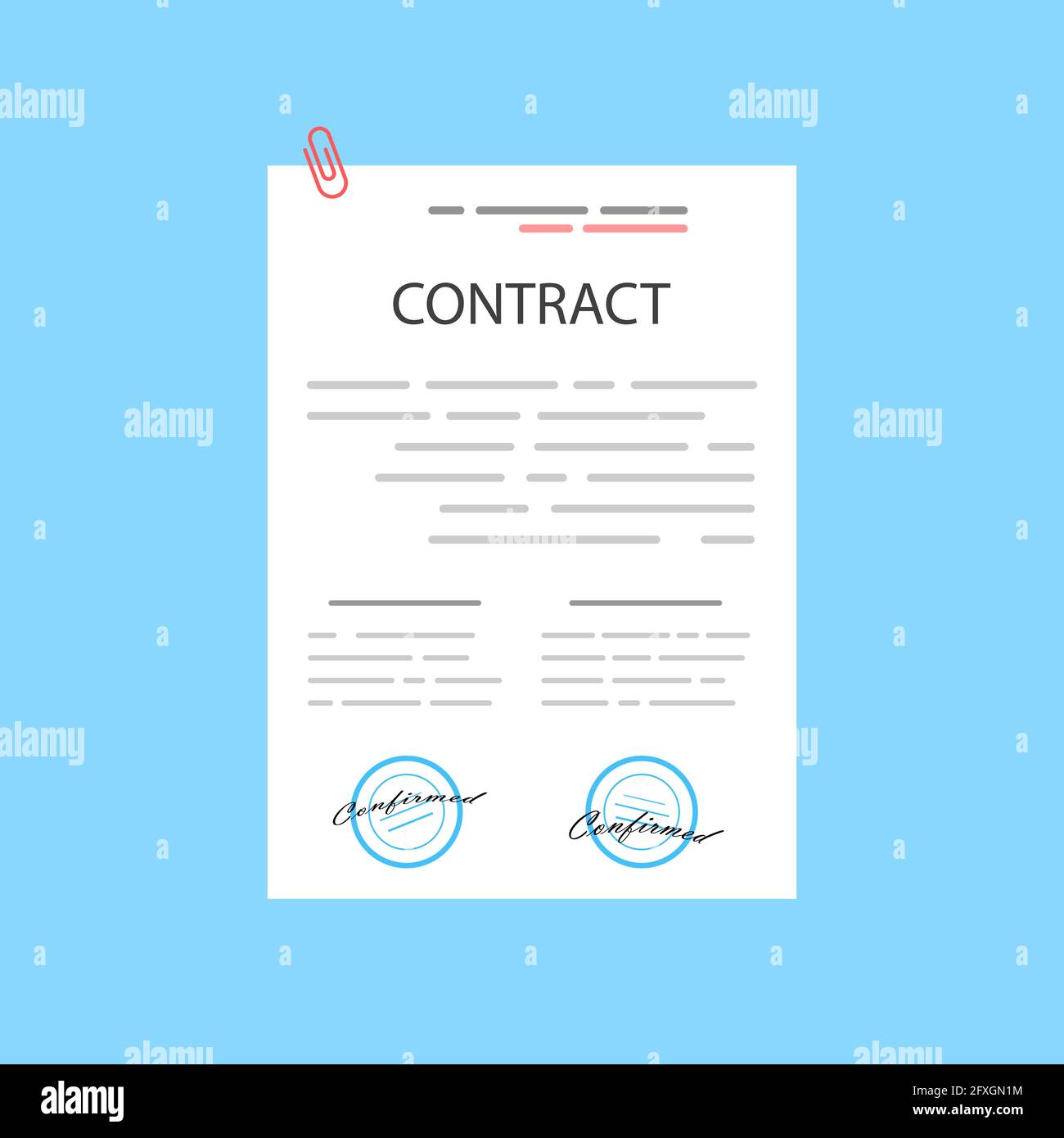 Electronic contract or digital signature concept in vector illustration ...