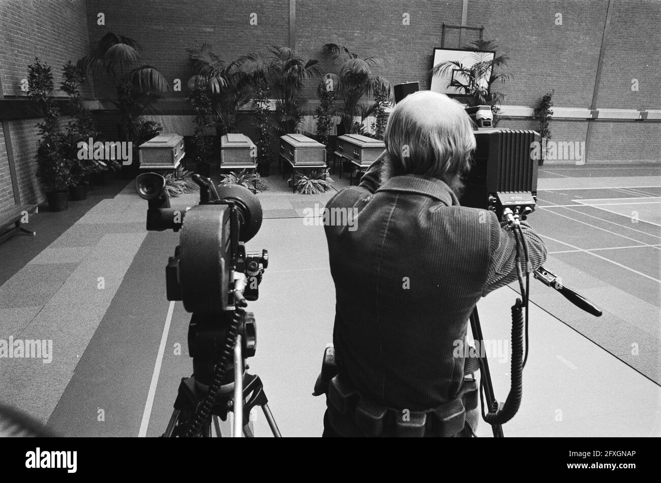 Four coffins with remains of the four IKON TV employees murdered in El ...