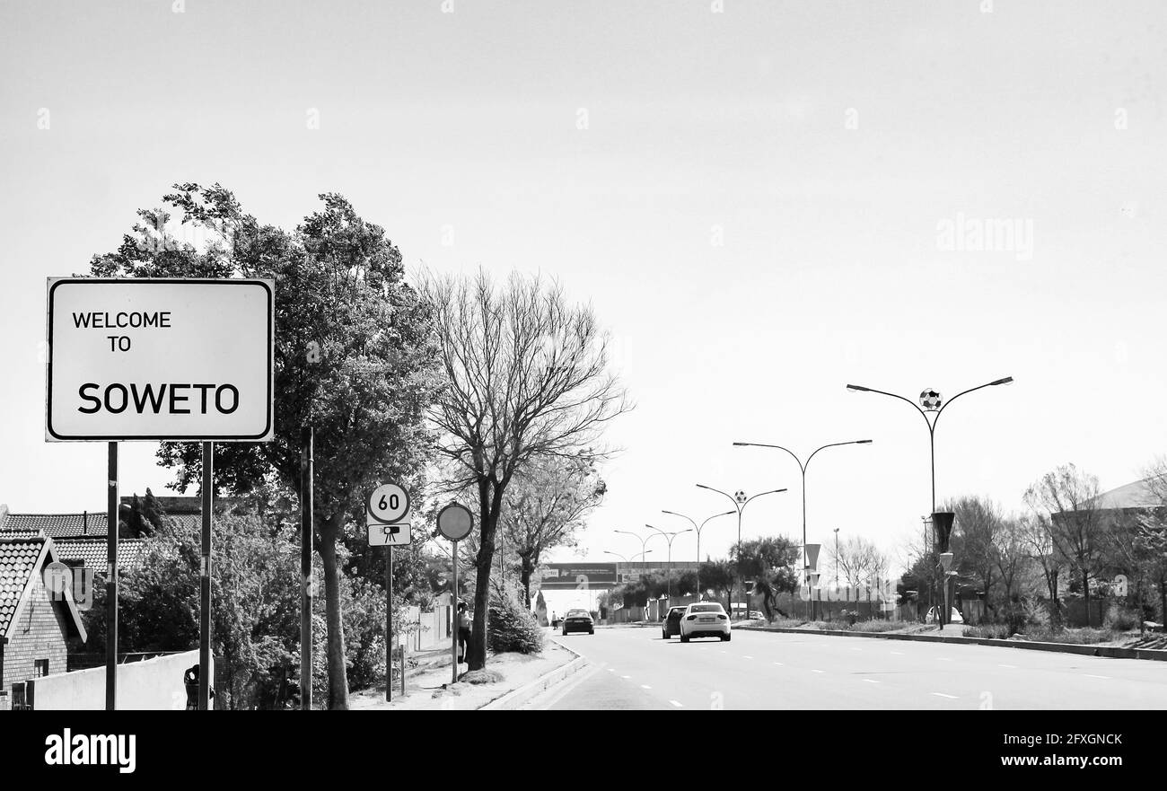 Welcome to soweto sign Black and White Stock Photos & Images - Alamy