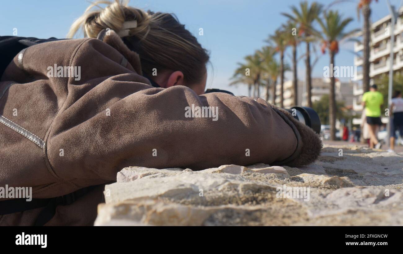 Side view female taking hi-res stock photography and images - Alamy