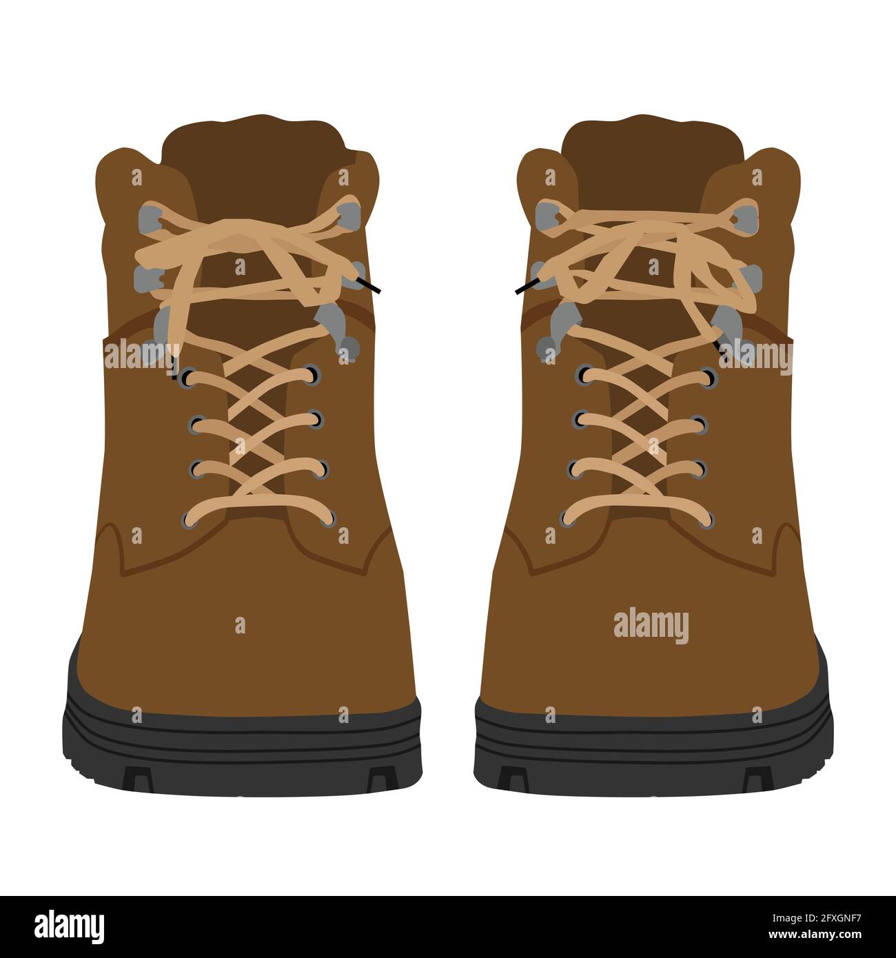 Brown army military boots isolated on white background, combat American ...