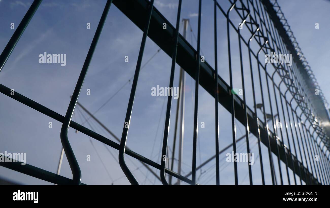 Closeup perspective metal fence hi-res stock photography and images - Alamy