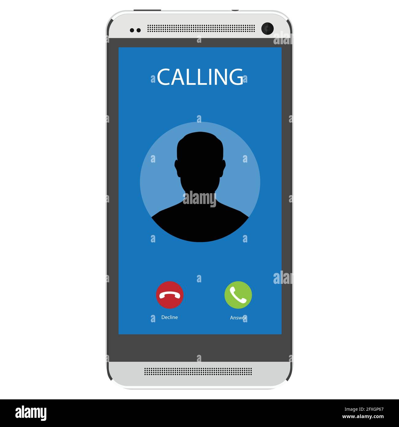Incoming call on smartphone screen. Flat design vector illustration ...