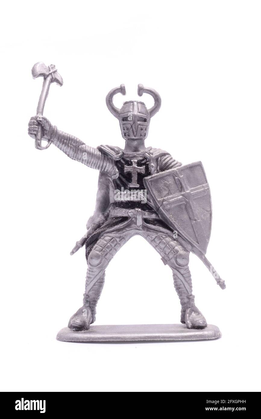 figurine a medieval knight isolated on white Stock Photo - Alamy