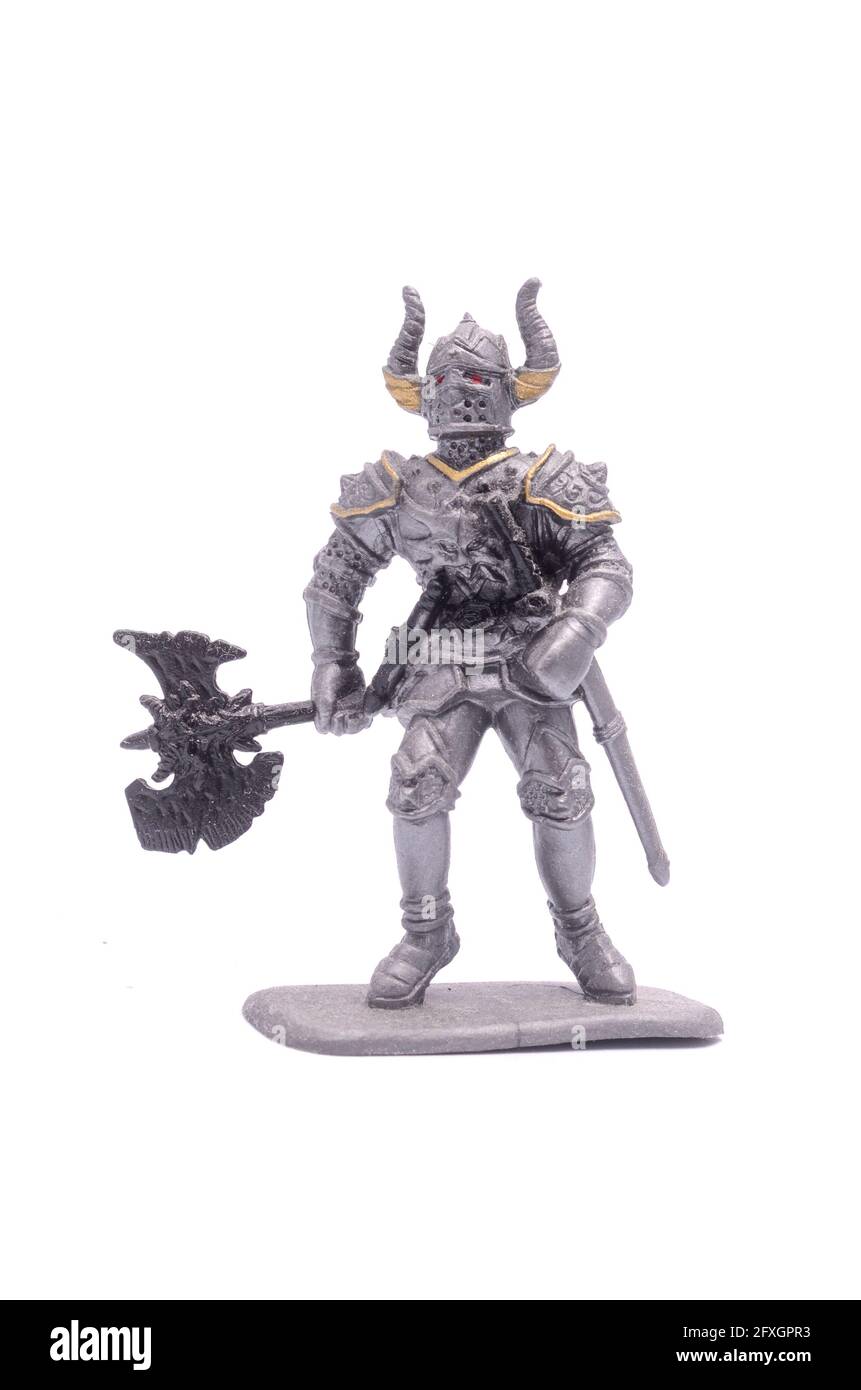 figurine a medieval knight isolated on white Stock Photo - Alamy